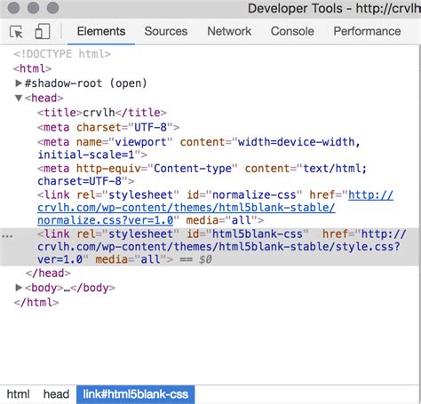 wordpress html5 blank not reading style css stack overflow