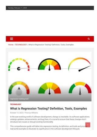 What Is Regression Testing Definition Tools Examples Pdf