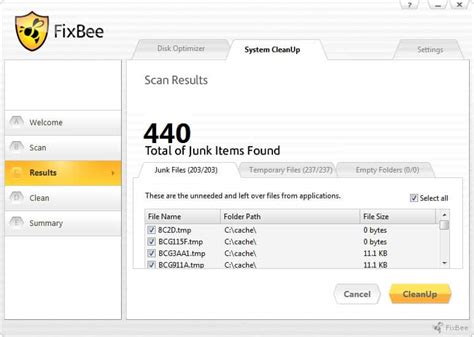 Fixbee Disk Cleanup And Optimization Software Ghacks Tech News