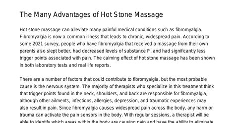 The Many Benefits Of Hot Stone Massageuxocmpdfpdf Docdroid