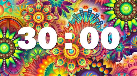 Bright Rainbow Geometric Countdown Timer 30 Minutes