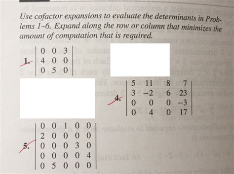 solved use cofactor expansions to evaluate the determinants