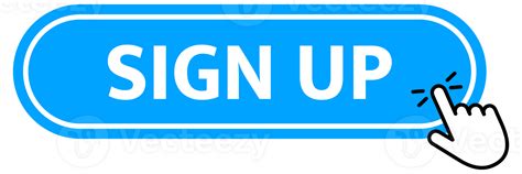 sign up button with pointer clicking web button finger pressing