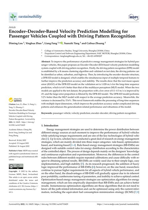 Pdf Encoderdecoder Based Velocity Prediction Modelling For Passenger