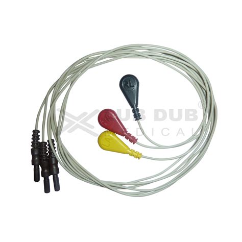 Ecg 3 Lead Set Snap Spacelab 1 5mm Lubdubbazaar