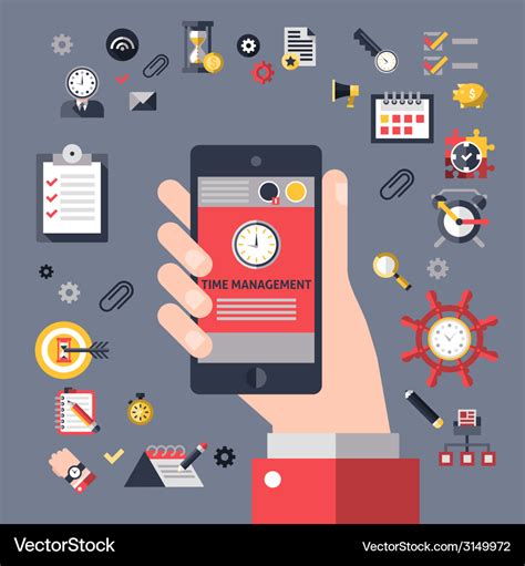 Mobile Time Management Royalty Free Vector Image
