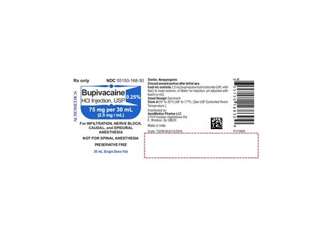 Bupivacaine Hcl Preservative Free 025 25 Mg Ml Injection Single