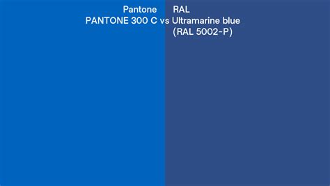 Pantone 300 C Vs Ral Ultramarine Blue Ral 5002 P Side By Side Comparison