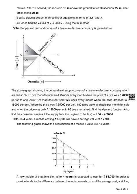 Cbse Class 12 Applied Maths Sample Paper 2025 With Answer Key