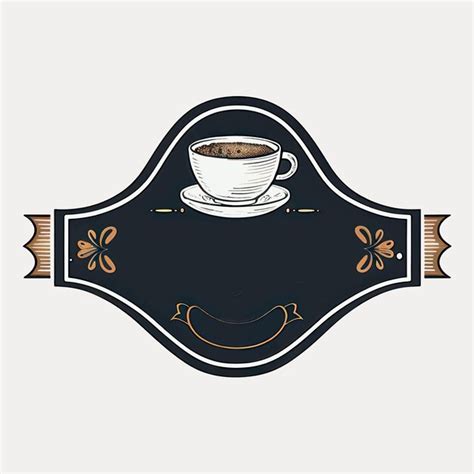 빈티지 커피 라벨 디자인 프리미엄 Ai 생성 벡터