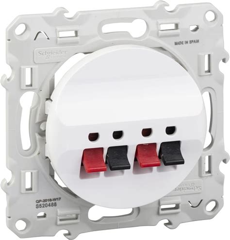 Odace Speaker Socket White 2 Outputs Bigamart