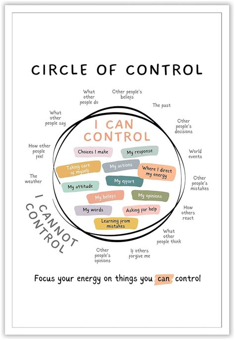 Osdfem Circle Of Control Mental Health Poster What I Can And Cannot
