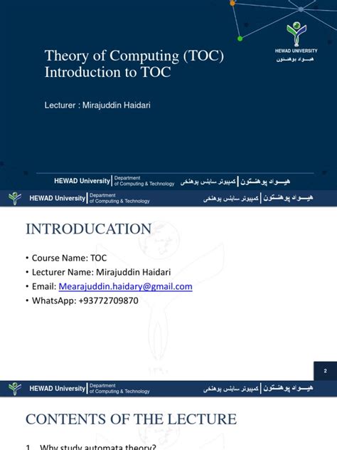 Lec 1 Introduction To Toc Pdf Automata Theory Formal Methods