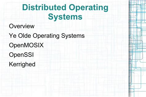Pdf Distributed Operating Systems€¦ · · 2011 03 11distributed Operating Systems Vs Grid