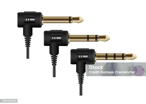 헤드폰 잭 케이블 구부러진 흰색 배경에 배치 세 가지 유형이 있습니다 강철에 대한 스톡 벡터 아트 및 기타 이미지 강철 균형 그래픽 사용자 인터페이스 Istock