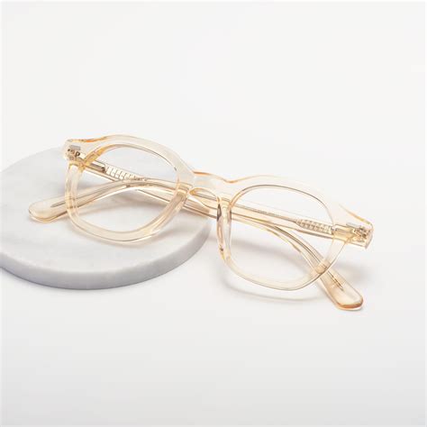 Translucent Brown Geek Chic Acetate Geometric Blue Light Glasses Potter