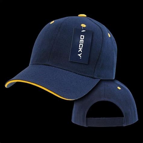 Decky Sandwich Visor Baseball Cap Navy And Gold