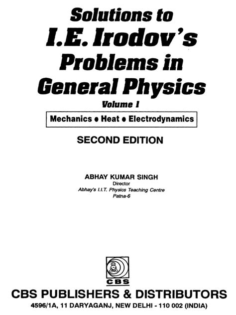 Irodov Problems In Physics Solutions Part 1 Pdf Pdf