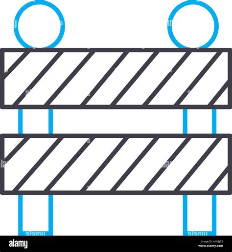 Construction Fence Vector Thin Line Stroke Icon Construction Fence