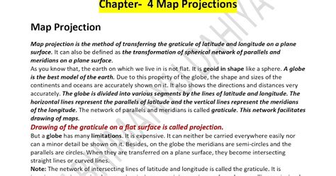 Map Projections Practical Chapter 4 For Class 11 Geography English Medium