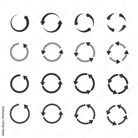 Circle Refresh Reload Rotation Loop Vector Arrows Set Sign Reload With Arrow And Illustration