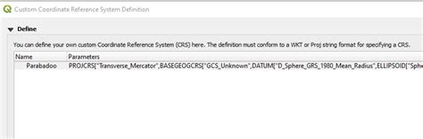 Coordinate System Define Custom Projection In Qgis From Some Control Points Geographic
