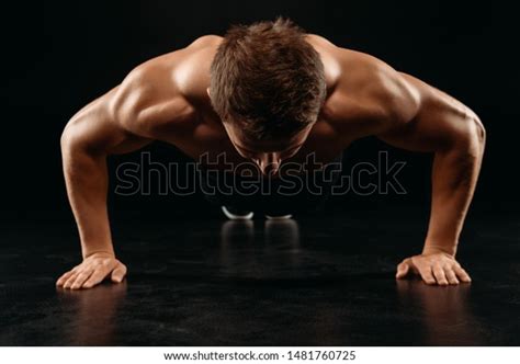 Muscular Sexy Bodybuilder Doing Push Ups Stock Photo 1481760725 Shutterstock