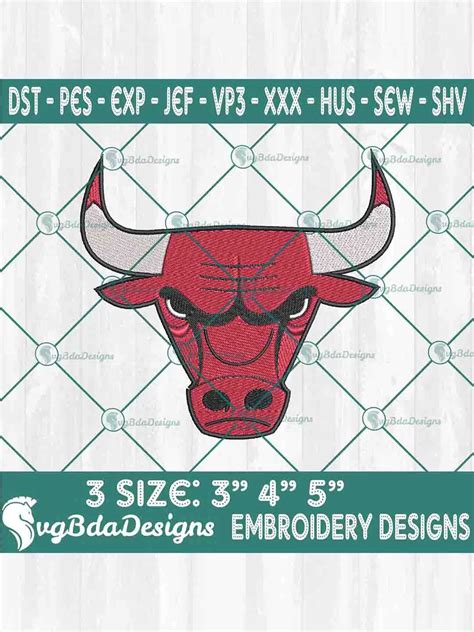 Chicago Bulls Nba Basketball Team Logo Embroidery Design Nba Chicago