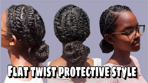 Flat Twist Protective Style💕💕 Low Manipulation Style Youtube