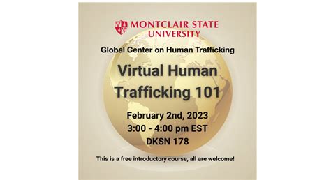 Introductory Human Trafficking 101 University Calendar Montclair