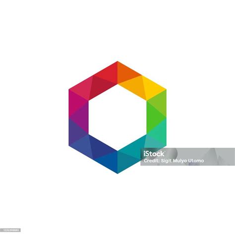 O 편지 다각형 로고 템플릿 일러스트 디자인 벡터 Eps 10 육각형에 대한 스톡 벡터 아트 및 기타 이미지 육각형 다중 색상 로고 Istock