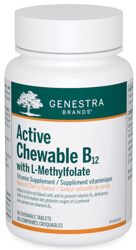 Genestra Active B12 Methylfolate 60 Chewable Tablets