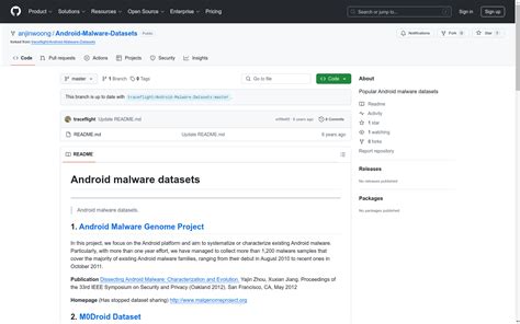 Android Malware Datasets Android恶意软件数据集 信息安全数据集