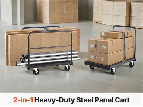 Vevor Drywall Cart Dolly 1800 Lbs Load Capacity 2 In 1 Steel Panel