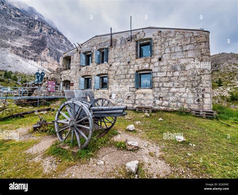The Image Is Of What Remains Of The Exterior Of The Austrian Tre Sassi