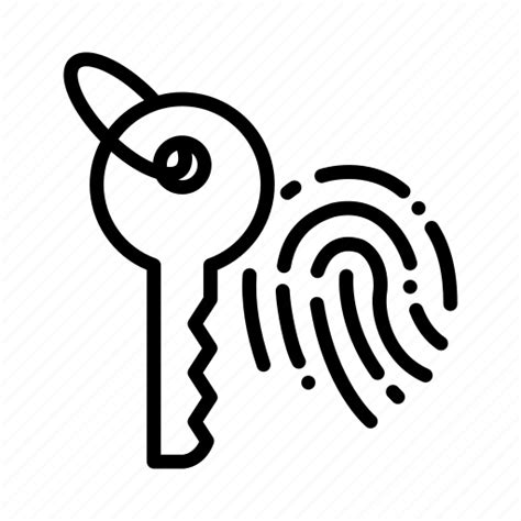 Key Fingerprint Security Protection Lock Safety Biometric Icon