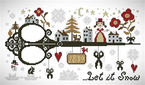 Вышивка Город на ножницах крестом схема в Pdf №13979