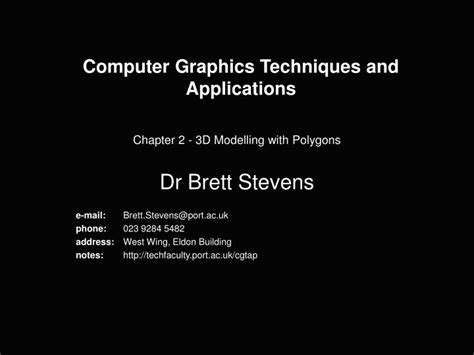 Ppt Computer Graphics Techniques And Applications Powerpoint