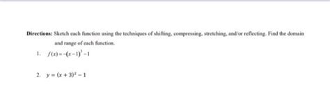 Solved Directions Sketch Each Function Using The Techniques