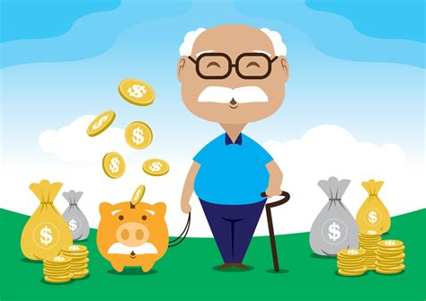 Old Man Saves For Retirement Vector File 6884835 Vector Art At Vecteezy