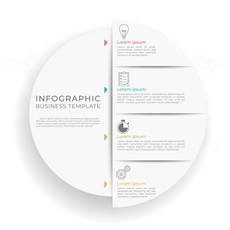 프리젠 테이션 인포 그래픽 템플릿 4 옵션 원 디자인 프리미엄 벡터