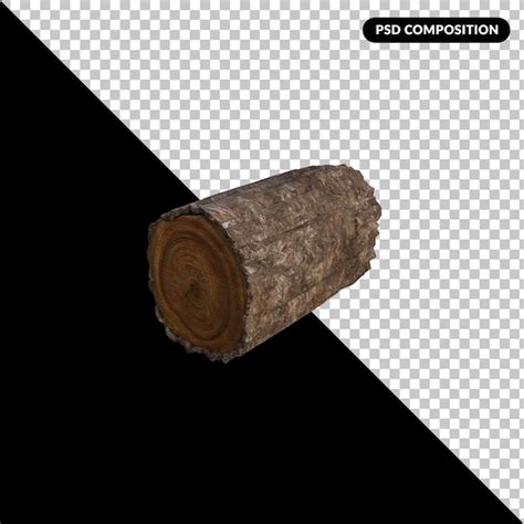 Premium Psd Wood Tree Isolated 3d Rendering