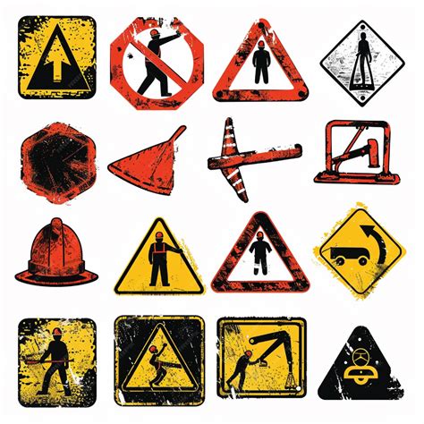 Premium Photo A Collection Of Safety Signs And Labels For A Worksite