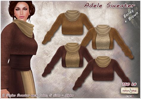 Second Life Marketplace Vw Adele Sweater Barley And Brown Medieval