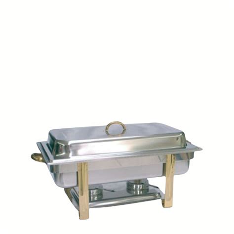 Oval Cheffing Dish With Gold Legs Double Compartment 90 Ltr Idecorator