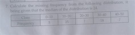 7 Calculate The Missing Frequency From The Following Distribution It Be