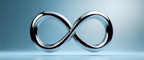 Silver Infinity Symbol On Soft Blue Background Eternal Limitless