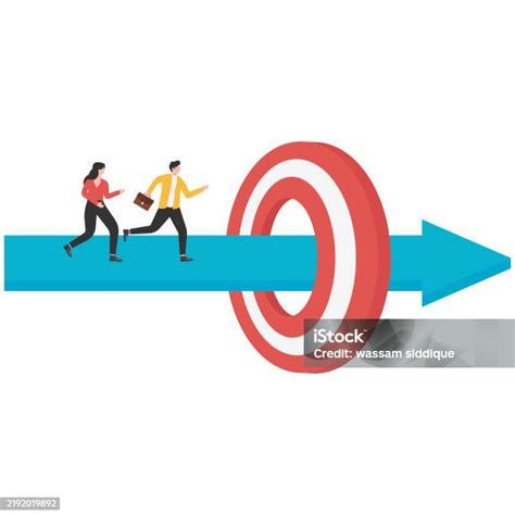과녁을 관통하는 화살을 타고 달리는 사업가 사업 목표 및 성공 목표 개념 3차원 형태에 대한 스톡 벡터 아트 및 기타 이미지 3차원 형태 개념 개념과 주제 Istock