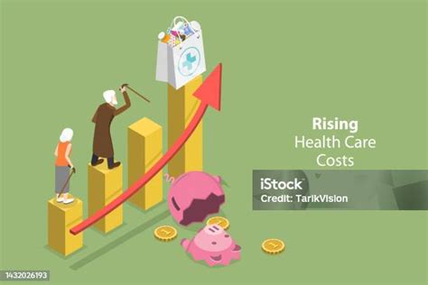 3d Isometric Flat Vector Conceptual Illustration Of Rising Health Care