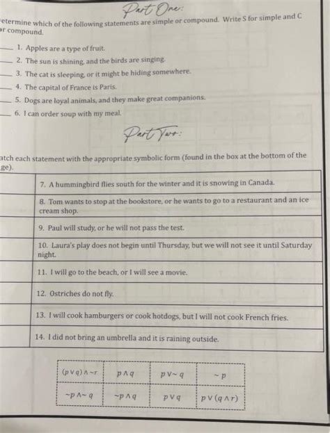 Name Directions Construct A Truth Table For The